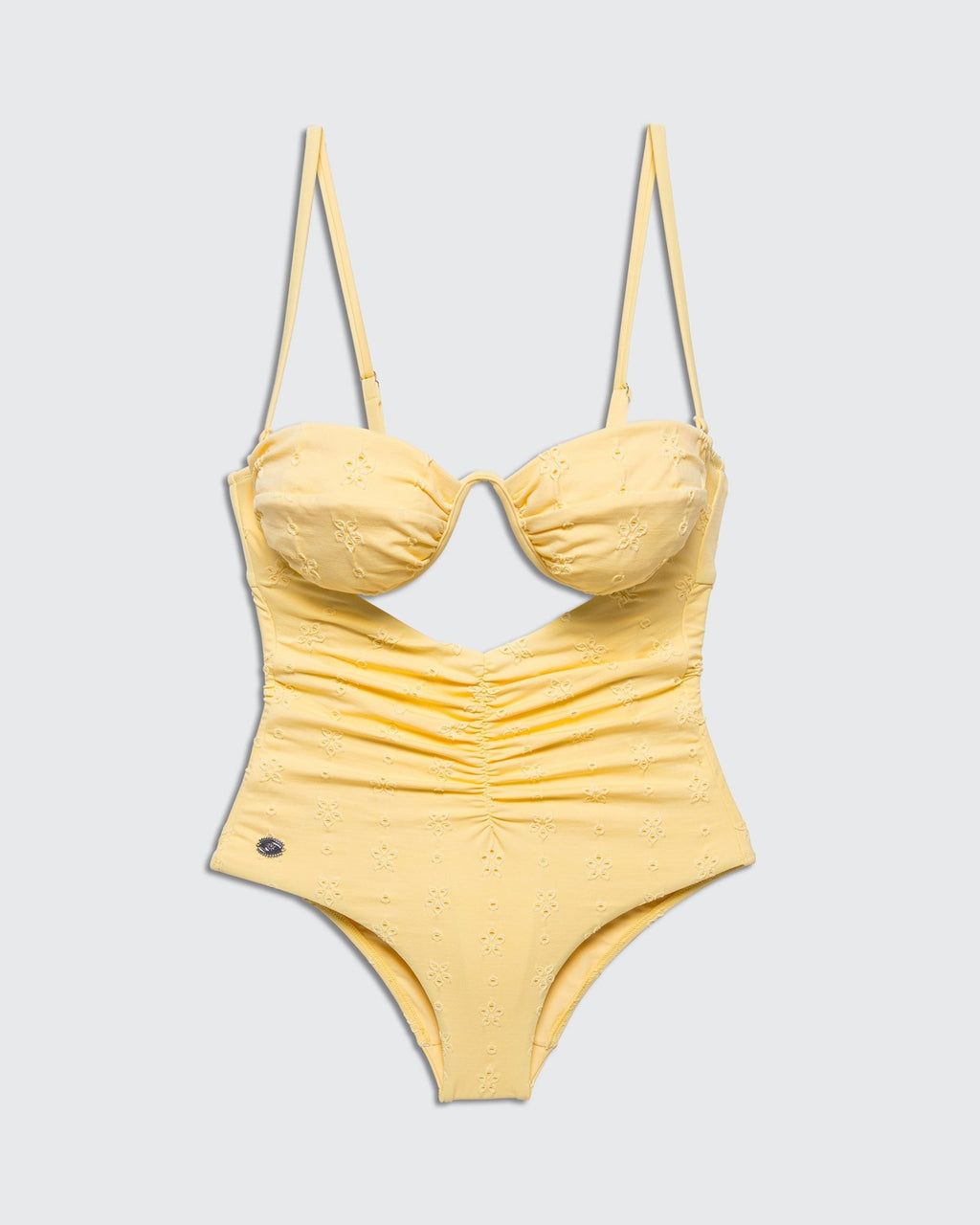 SUN One-piece Light Yellow - biliblond ביליבלונד בגד ים שלם צהוב